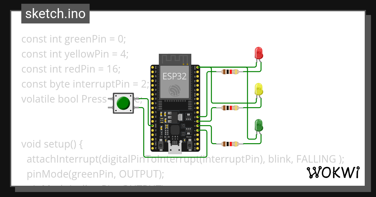 Traffic Control - Wokwi ESP32, STM32, Arduino Simulator