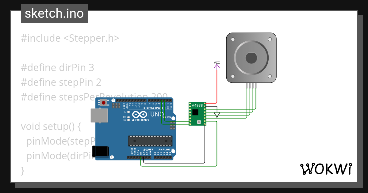 TES STEPPER - Wokwi ESP32, STM32, Arduino Simulator