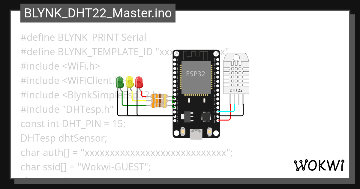BLYNK_DHT22 - Wokwi ESP32, STM32, Arduino Simulator