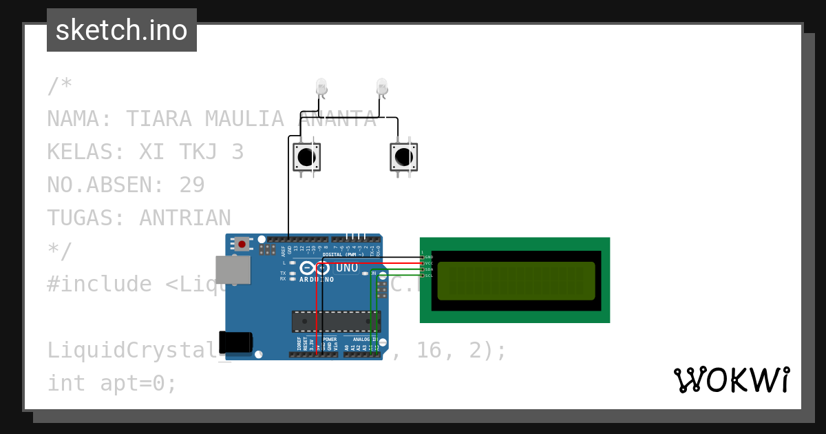 Tiara Antrian 11 Wokwi Esp32 Stm32 Arduino Simulator 
