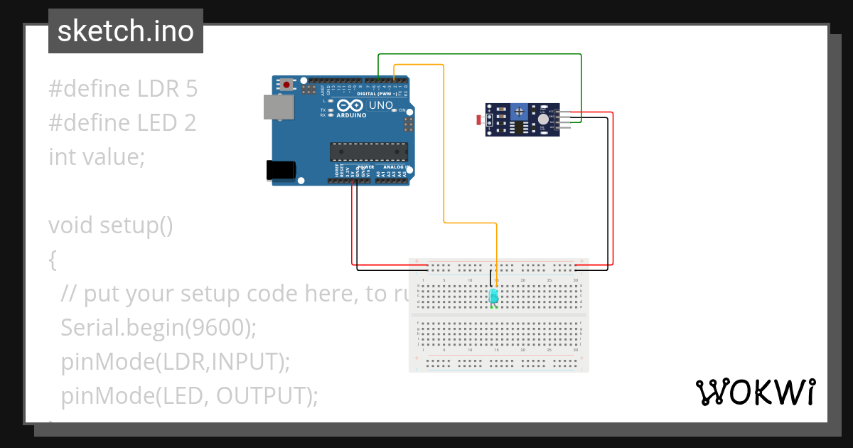 ldr - Wokwi ESP32, STM32, Arduino Simulator
