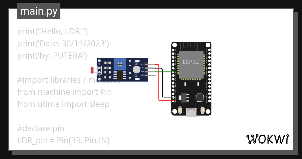 light intencity measure - Wokwi ESP32, STM32, Arduino Simulator