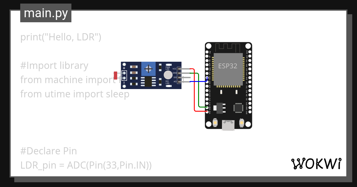 light intensity - Wokwi ESP32, STM32, Arduino Simulator
