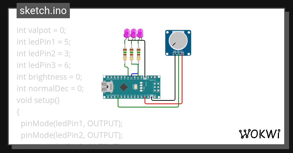 Potentio Led Wokwi Esp32 Stm32 Arduino Simulator 4356