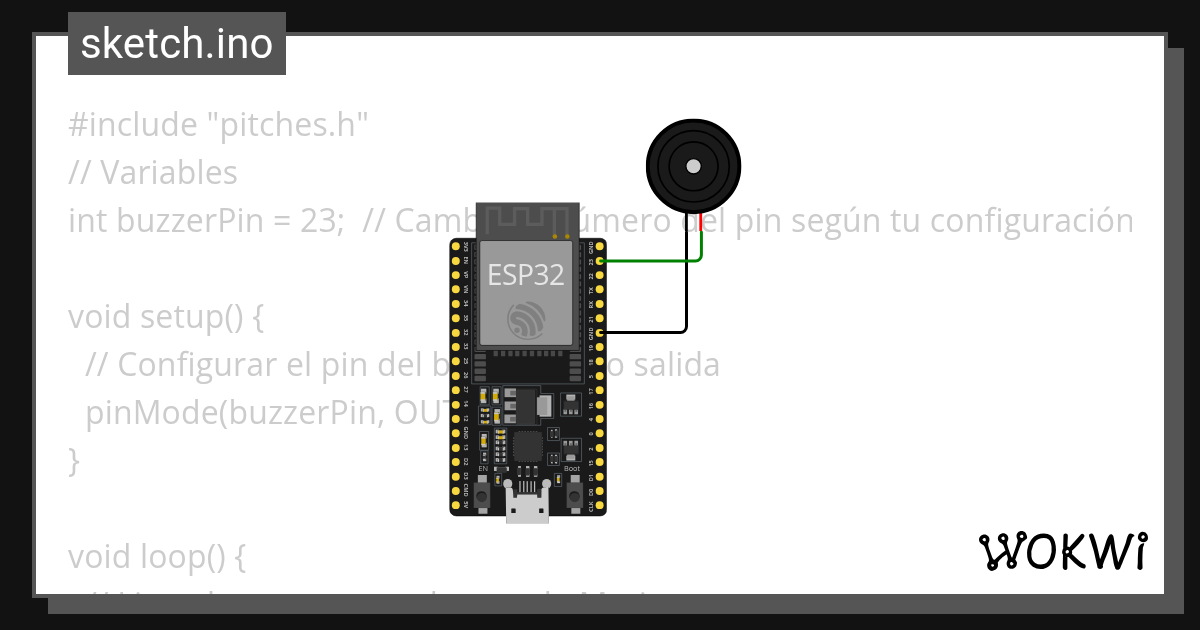 Buzzer - Wokwi ESP32, STM32, Arduino Simulator