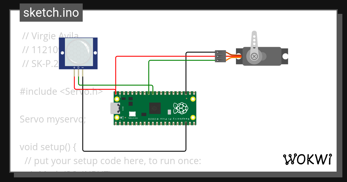 Smart Door Servopir Sensors 116 Wokwi Esp32 Stm32 Arduino Simulator