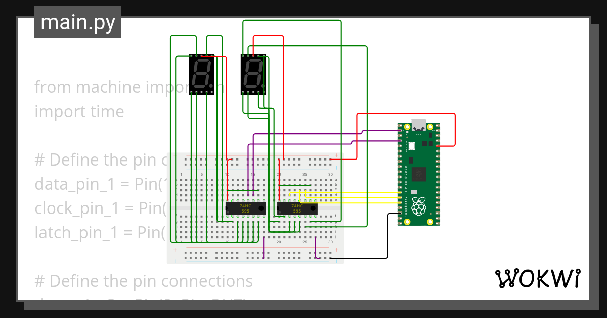 Task2_Multiple 7seg with shift registers - Wokwi ESP32, STM32, Arduino Simulator
