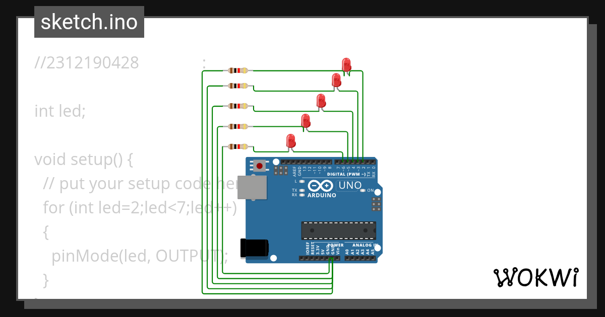 跑马灯 Wokwi Esp32 Stm32 Arduino Simulator 