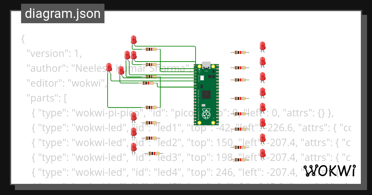 16 LED - Wokwi ESP32, STM32, Arduino Simulator