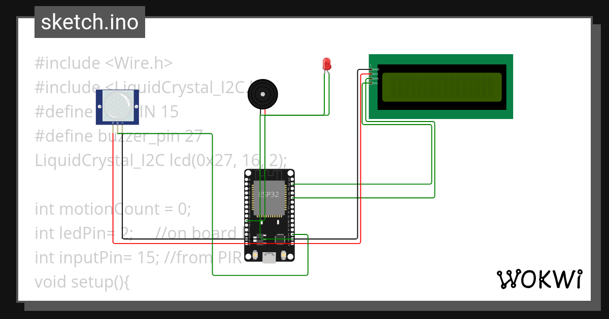 Motion Sensor Wokwi Esp32 Stm32 Arduino Simulator 9061