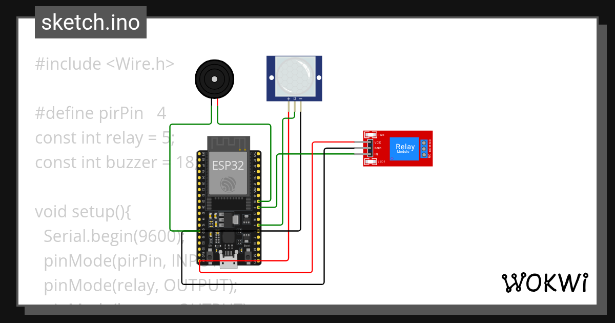 ESP32+PIR - Wokwi ESP32, STM32, Arduino Simulator