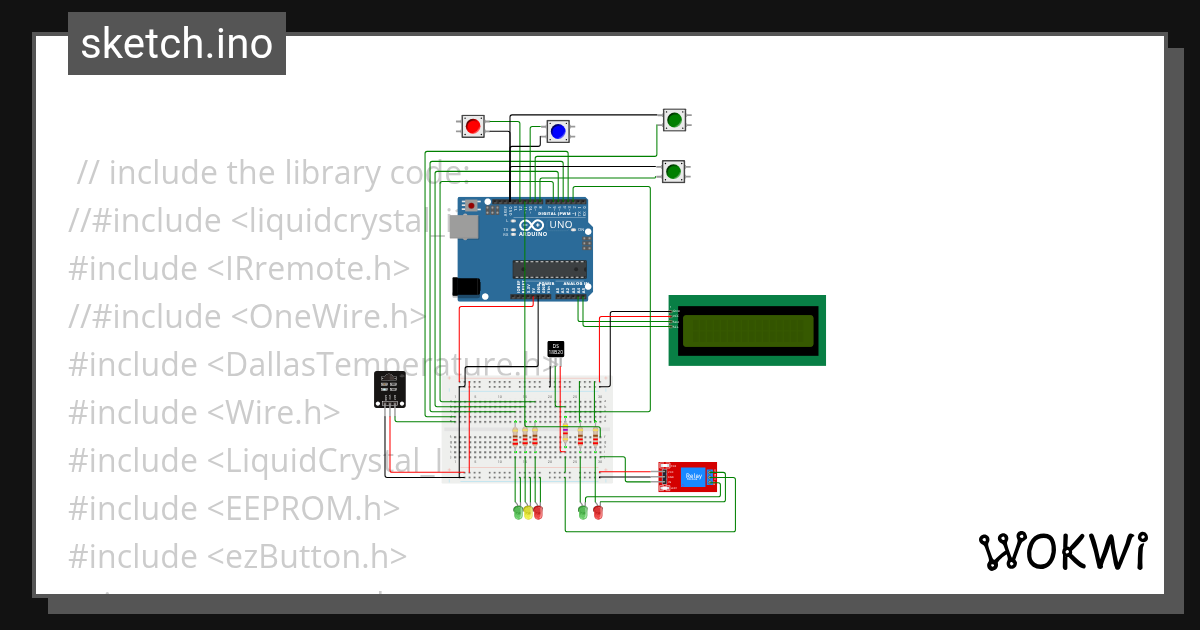 remote thermostat for caravan air conditioning Copy (2) - Wokwi ESP32, STM32, Arduino Simulator