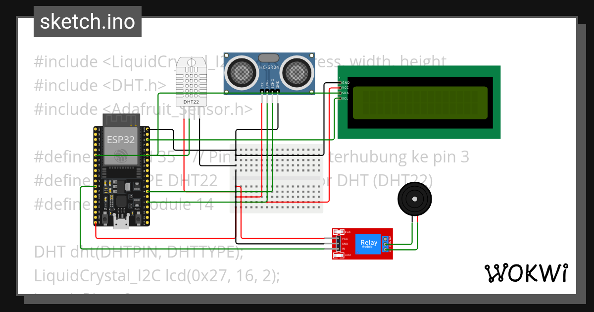 Hc Sr04 Dht11 Gabungan Wokwi Esp32 Stm32 Arduino Simulator 3496
