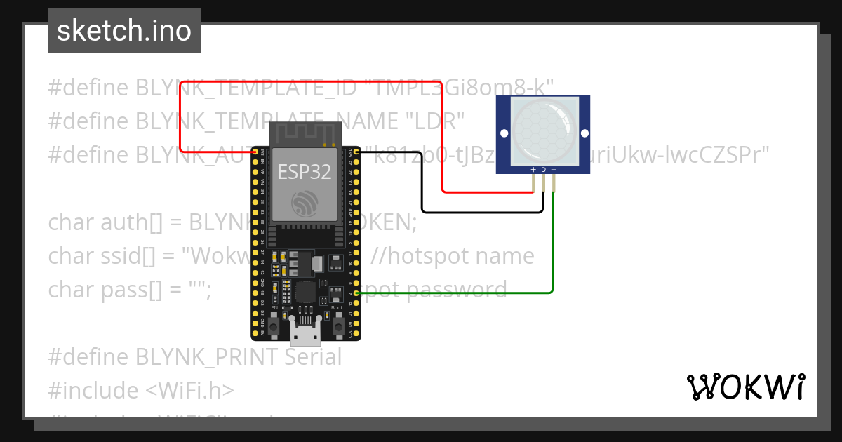 PIR project - Wokwi ESP32, STM32, Arduino Simulator