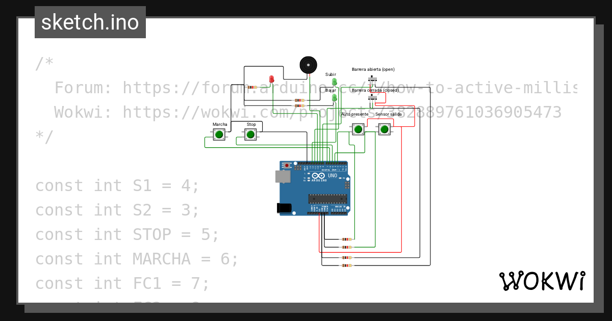 Barrier Control Wokwi Esp32 Stm32 Arduino Simulator