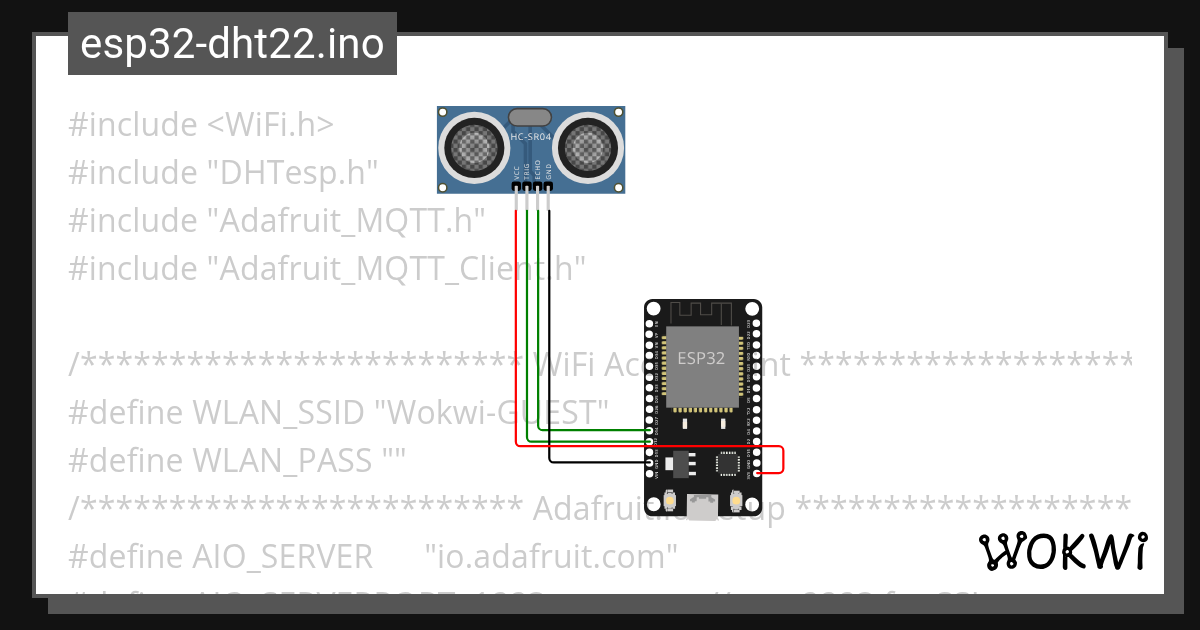 4_ultrasonic_addafruit Copy - Wokwi ESP32, STM32, Arduino Simulator