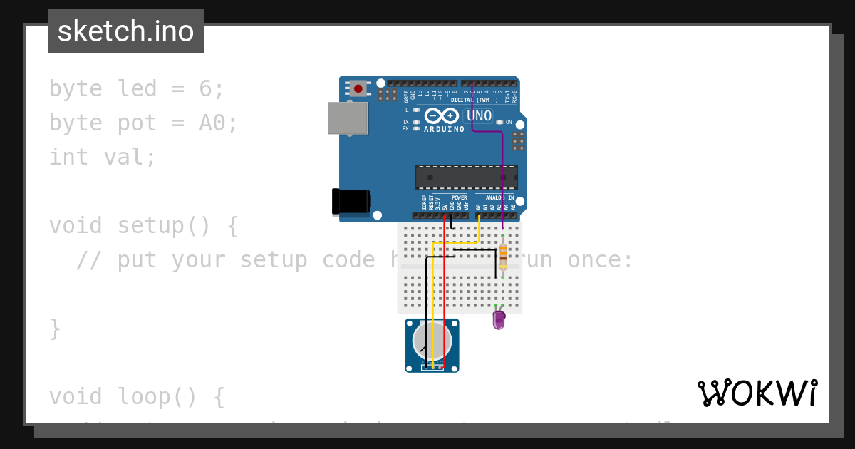 řízení Jasu Led Diody Wokwi Esp32 Stm32 Arduino Simulator
