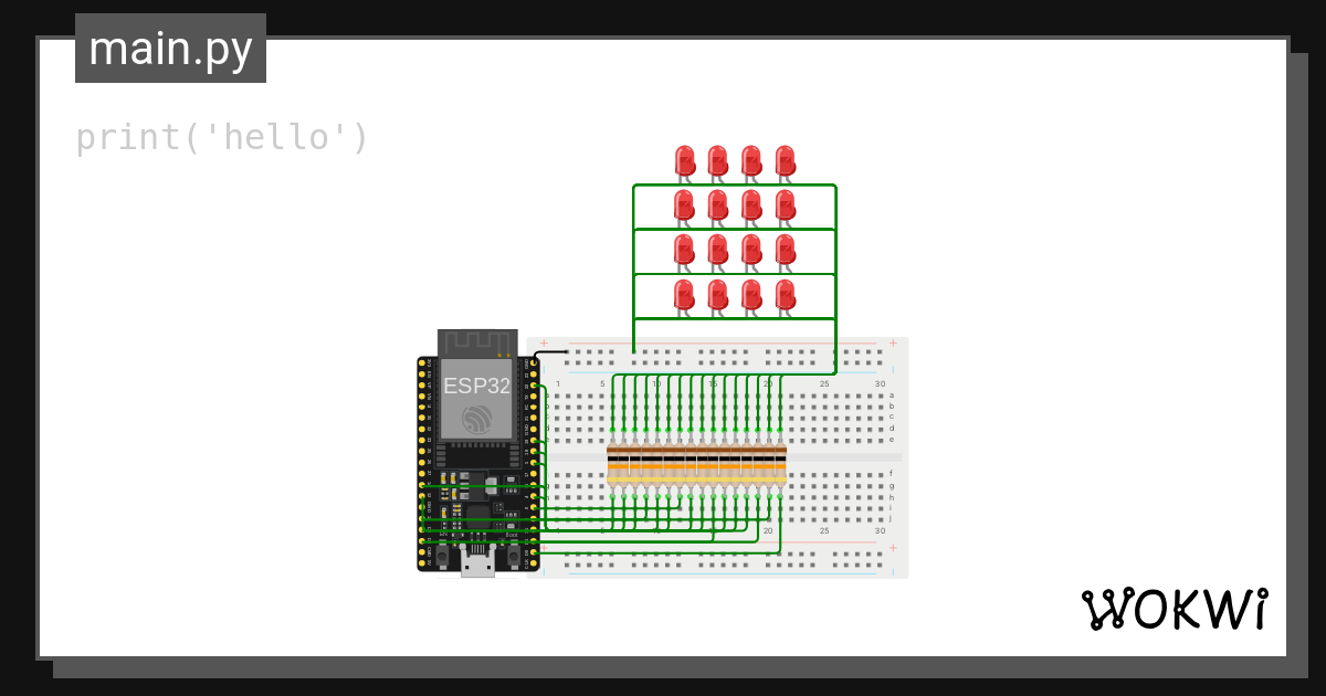 4x4 Display Wokwi Esp32 Stm32 Arduino Simulator 9229