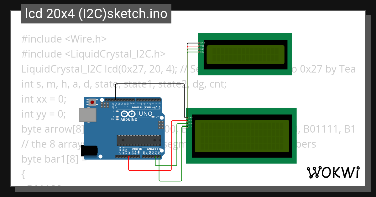 I2c Lcd 20x4 Ino Wokwi Esp32 Stm32 Arduino Simulator - vrogue.co