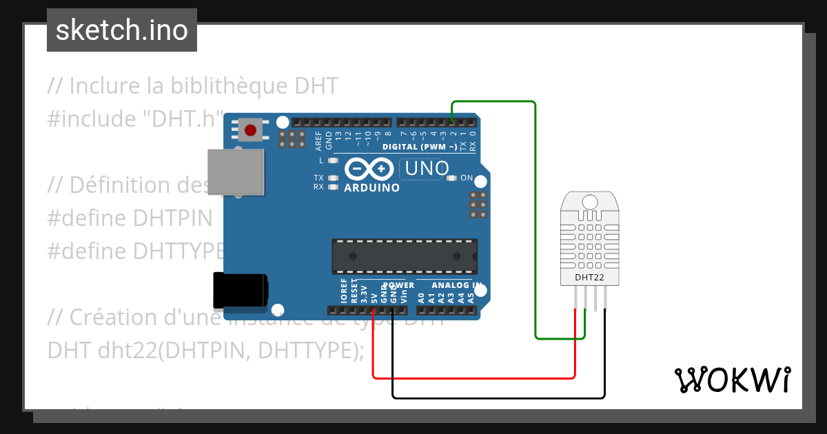 DHT22_UNO - Wokwi ESP32, STM32, Arduino Simulator