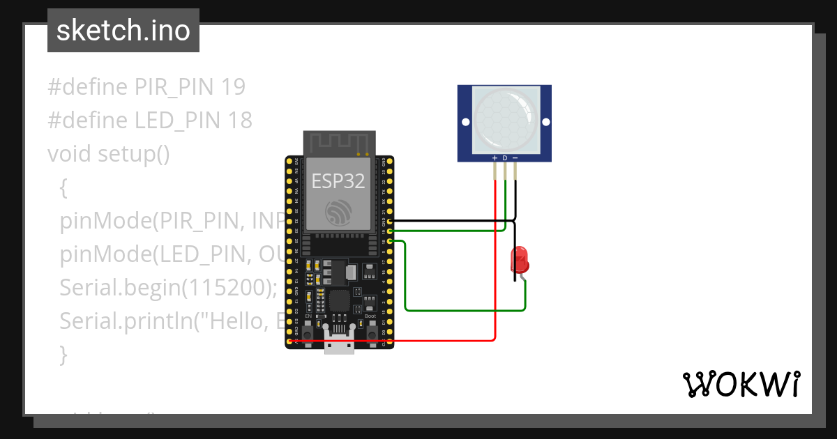 Pir Test Esp32 Wokwi Esp32 Stm32 Arduino Simulator