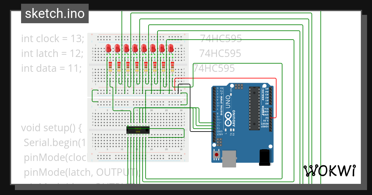 สายัณห์ 043 Led 8ดวง Wokwi Esp32 Stm32 Arduino Simulator 0540