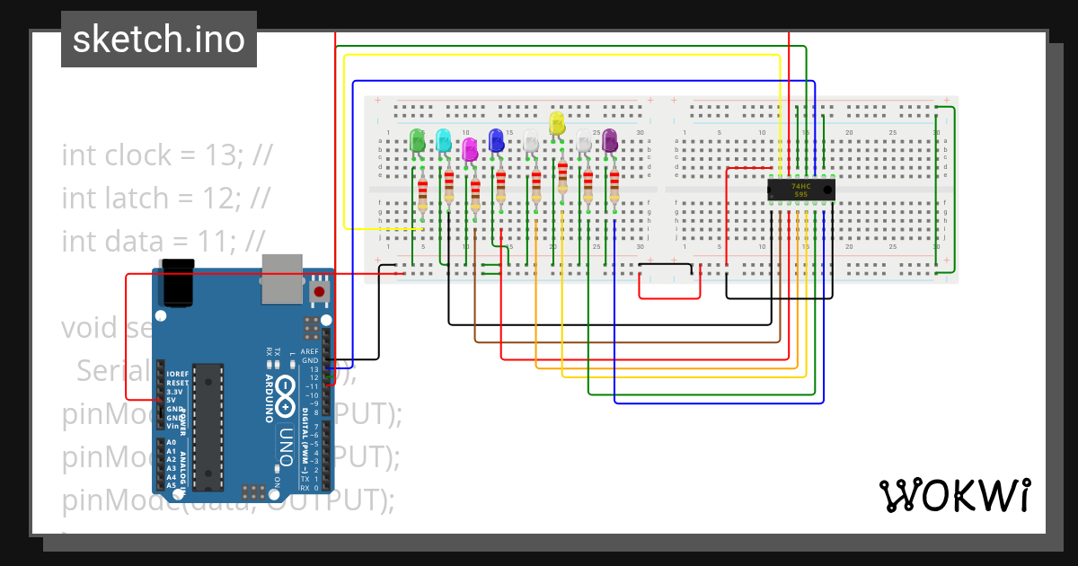 ภูสิทธิ การบ้าน7 Led 8 Wokwi Esp32 Stm32 Arduino Simulator 8345