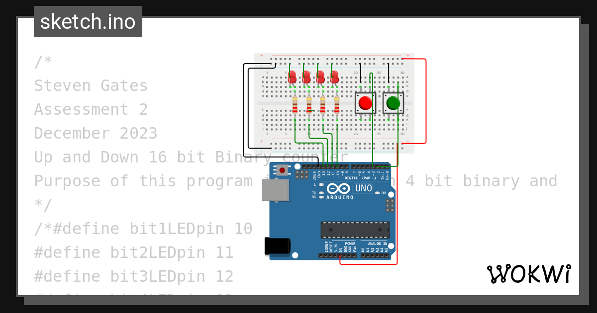 4 Pin Binary Counter Save 1 Wokwi Esp32 Stm32 Arduino Simulator