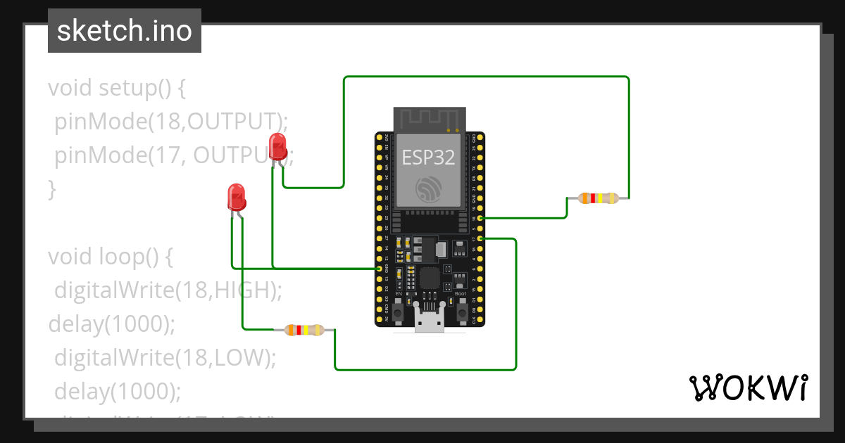 EXP1 - Wokwi ESP32, STM32, Arduino Simulator