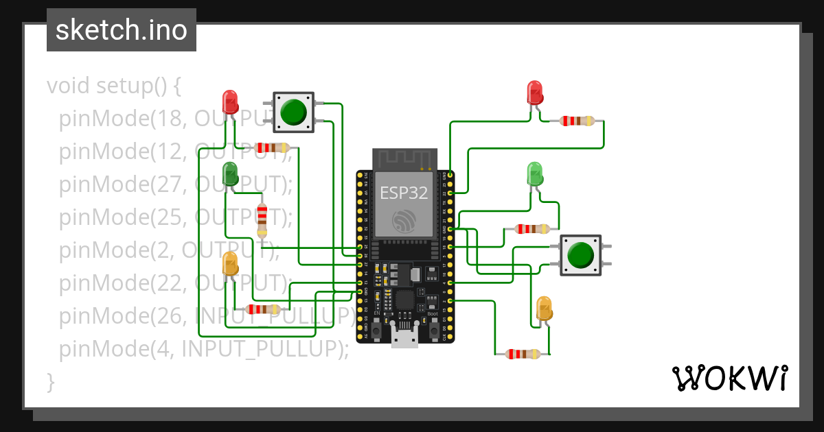 TRAFFIC - Wokwi ESP32, STM32, Arduino Simulator