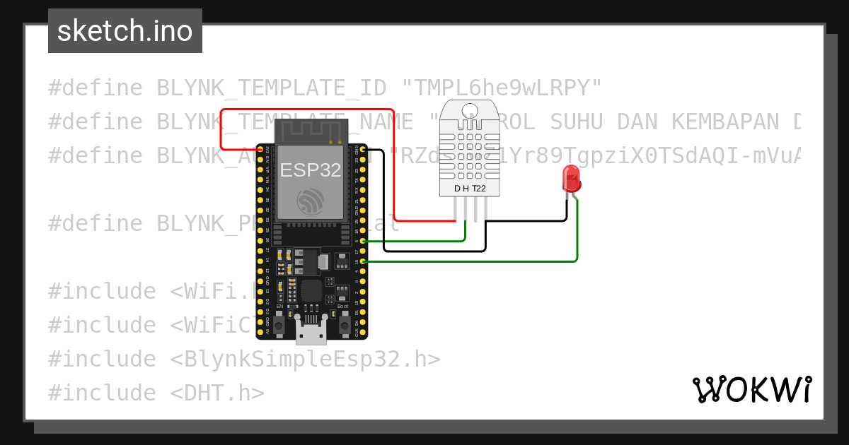 Monitoring Suhu Dh22 Wokwi Esp32 Stm32 Arduino Simulator
