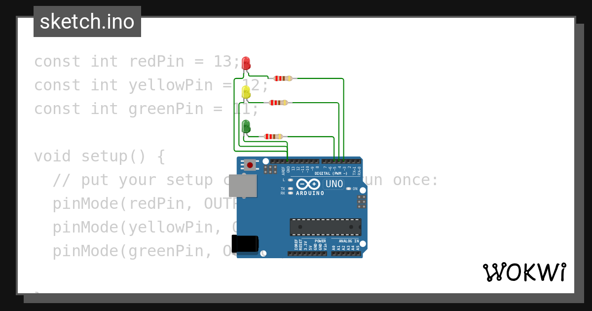 Trafic Light Wokwi Esp32 Stm32 Arduino Simulator
