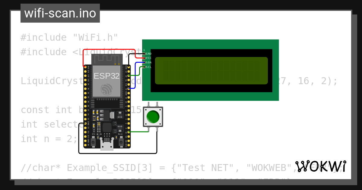 Wifi Scanner 101 Wokwi Esp32 Stm32 Arduino Simulator 4056