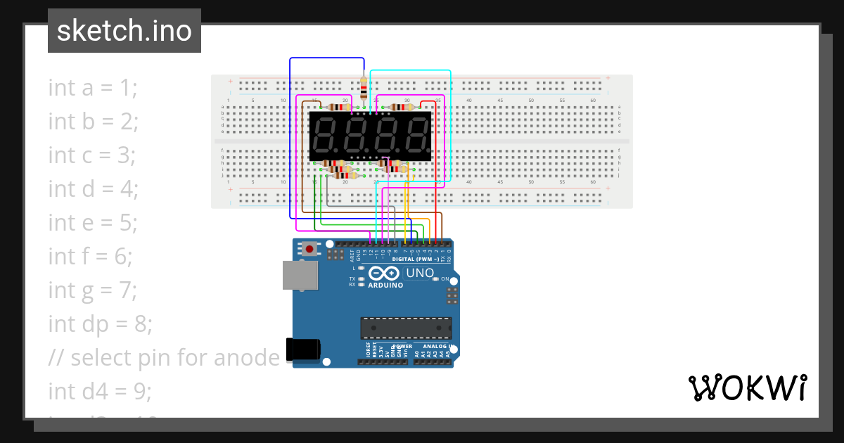 4 дисплей - Wokwi ESP32, STM32, Arduino Simulator