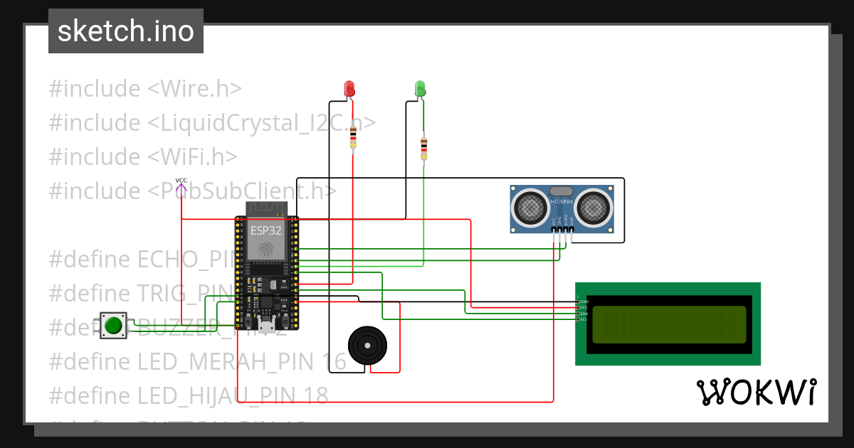 mitigasi banjir (Kelompok FFD) mqtt/adjust ultrasonic - Wokwi ESP32, STM32, Arduino Simulator