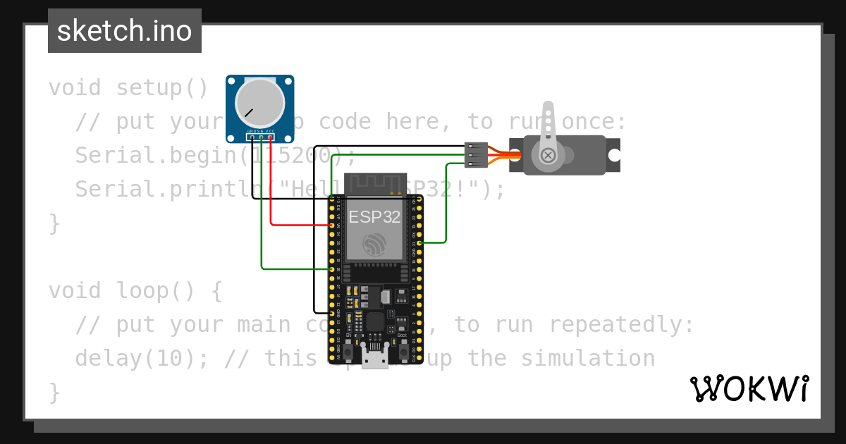 电位器控制舵机 Wokwi Esp32 Stm32 Arduino Simulator 6429