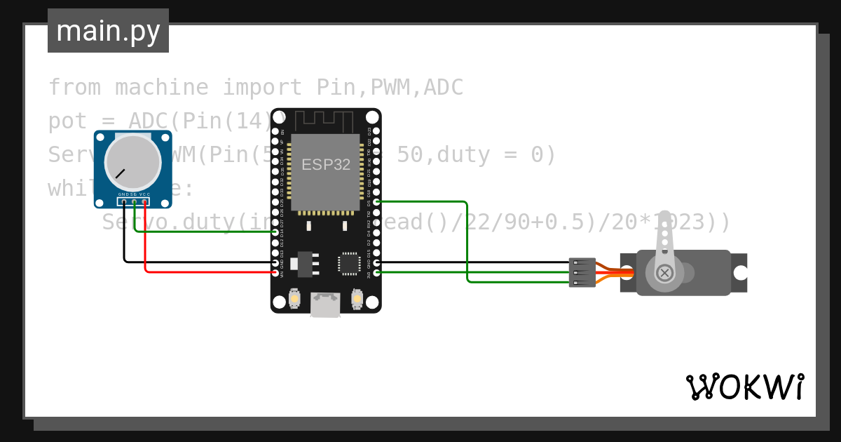 电位器控制舵机 Copy Wokwi Esp32 Stm32 Arduino Simulator 3948