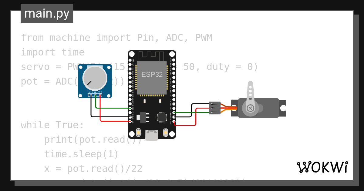 舵机控制 Wokwi Esp32 Stm32 Arduino Simulator 