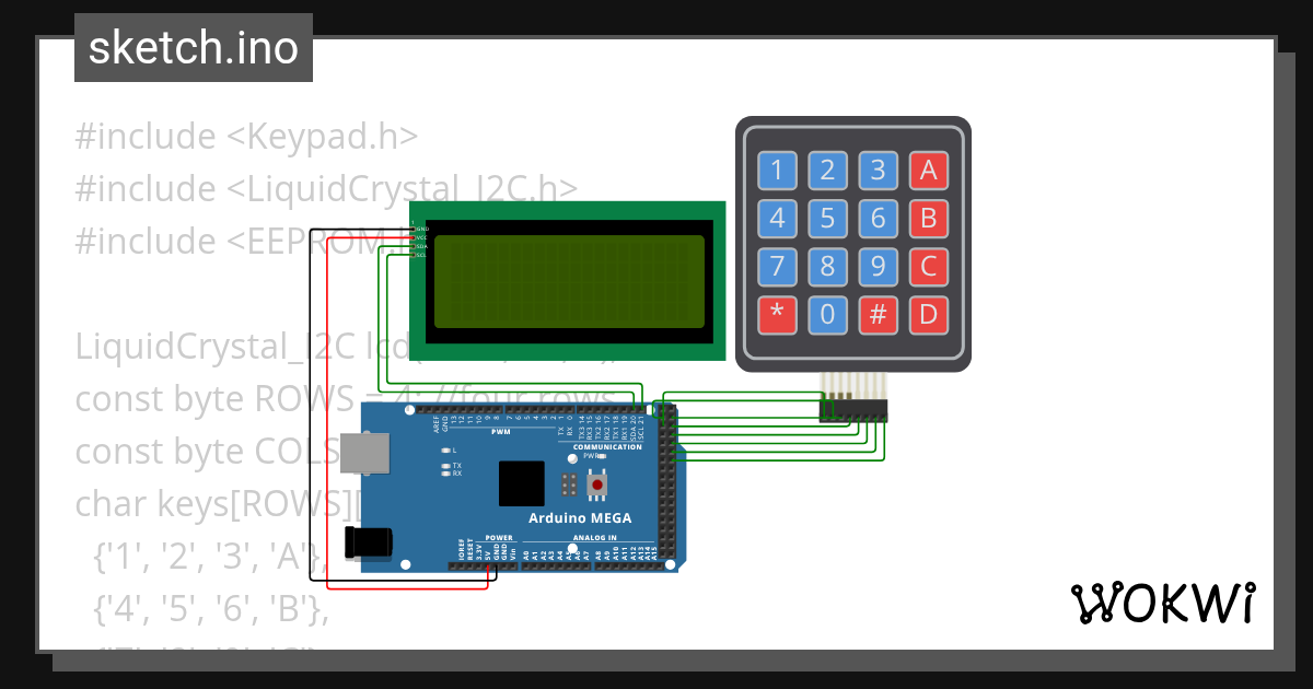 Key_And_LCD - Wokwi ESP32, STM32, Arduino Simulator