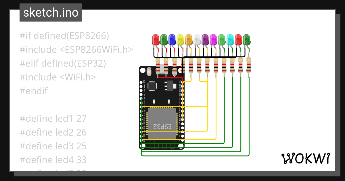 Challenge 1 (ESP32 Running LED) Copy - Wokwi ESP32, STM32, Arduino Simulator