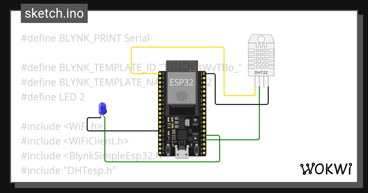 connect blynk io - Wokwi ESP32, STM32, Arduino Simulator