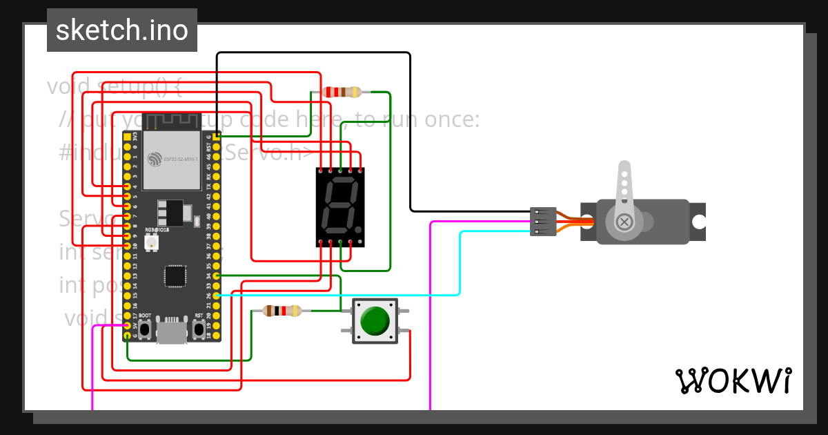 七段顯示器 Wokwi Esp32 Stm32 Arduino Simulator