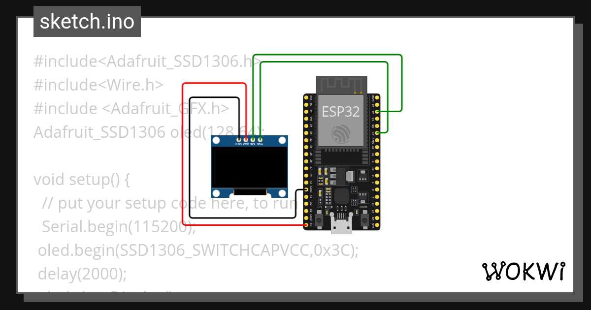 OLED - Wokwi ESP32, STM32, Arduino Simulator