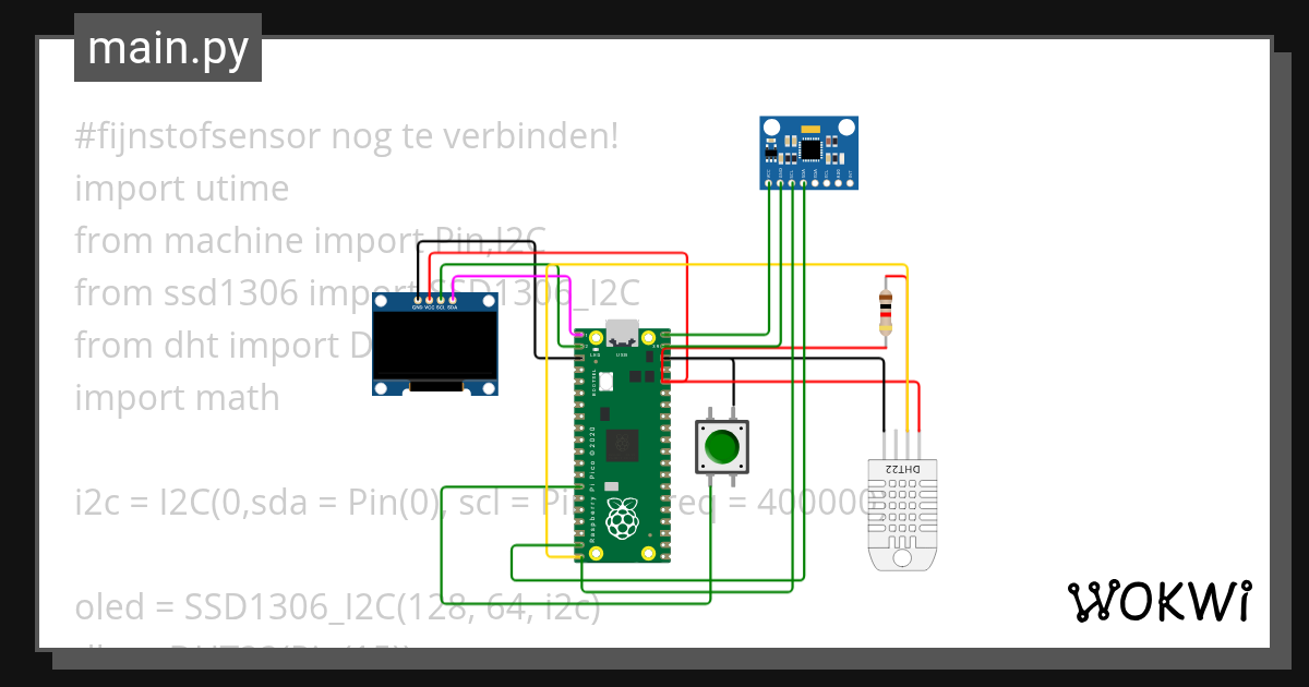 Drukknop+ DHT 22 Copy - Wokwi ESP32, STM32, Arduino Simulator