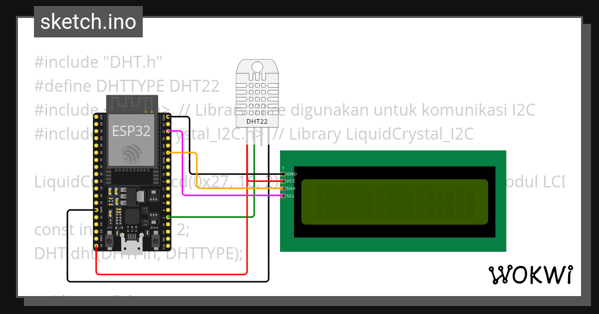 SENSOR+LCD - Wokwi ESP32, STM32, Arduino Simulator