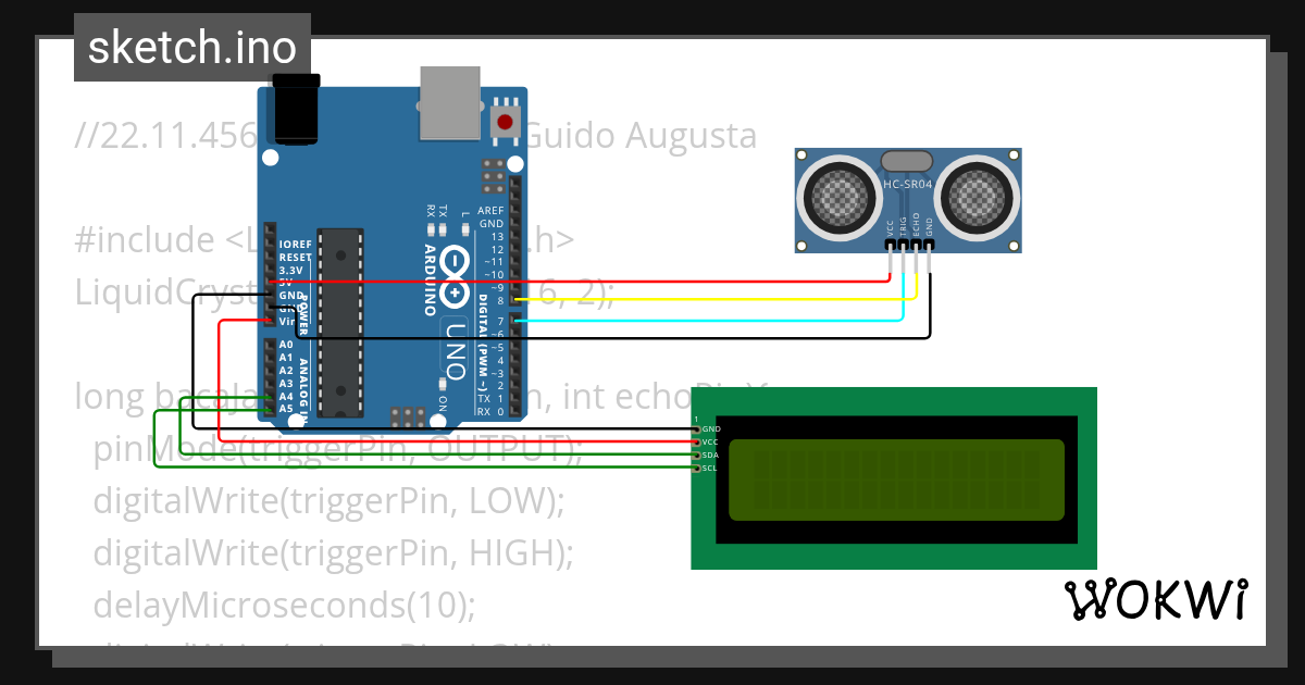 Ultrasonic Lcd Wokwi Esp32 Stm32 Arduino Simulator 1198