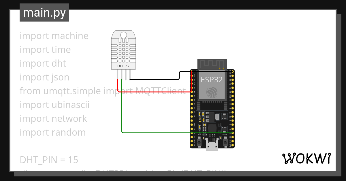 DHT MQTT project1 - Wokwi ESP32, STM32, Arduino Simulator