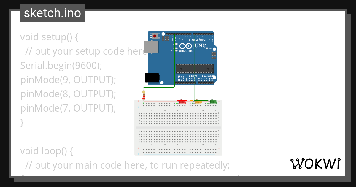 LED lights 3 - Wokwi ESP32, STM32, Arduino Simulator