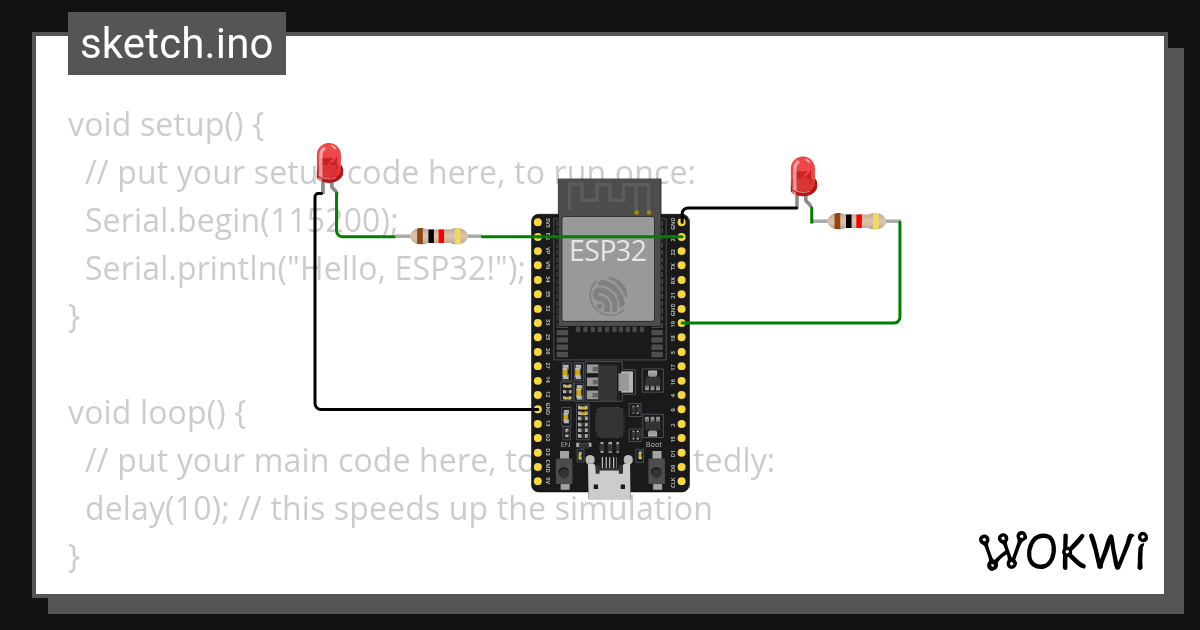 noelia narea encender 2 leds - Wokwi ESP32, STM32, Arduino Simulator noelia narea encender 2 leds - Wokwi ESP32, STM32, Arduino Simulator