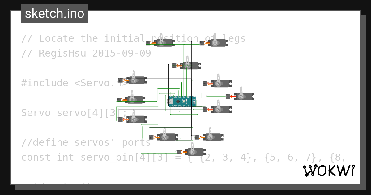 12servos Wokwi Esp32 Stm32 Arduino Simulator 0226